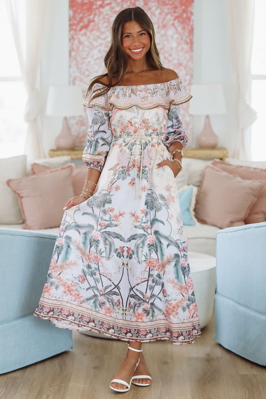 Bora Bora Bound Maxi Dress - Purple, Orange and Pink – Hazel & Olive