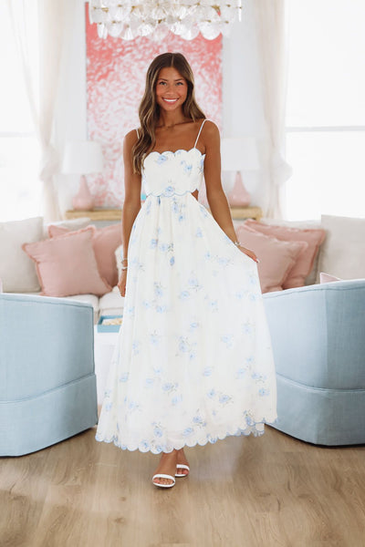 Celebratory Moment Midi Dress - Blue - H&O