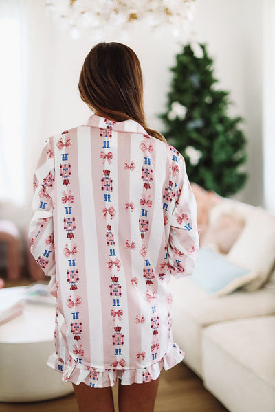 Let's Get Cracking Nutcracker Pajama Top - Pink - H&O
