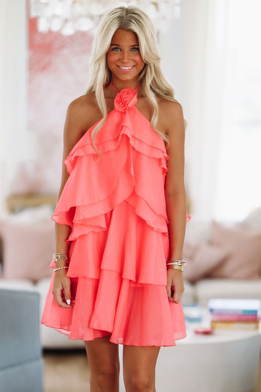 Ethereal Mini Dress - Coral – Hazel & Olive